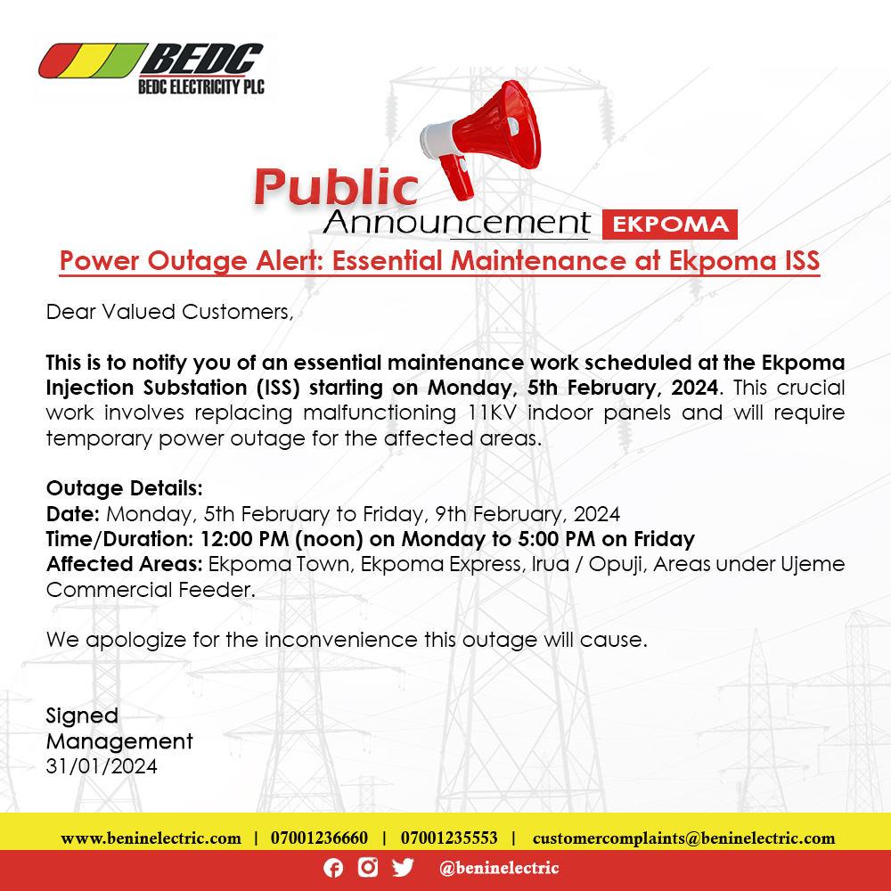 BEDC Media – BEDC Electricity Plc.
